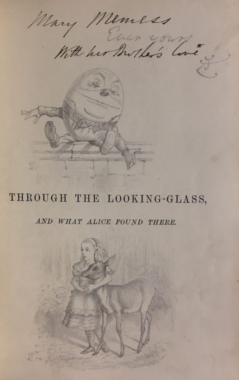 First edition of 'Through the Looking Glass' with original pencil ...